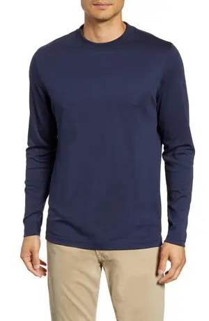 Robert Barakett Georgia Long Sleeve T-shirt Blue Night