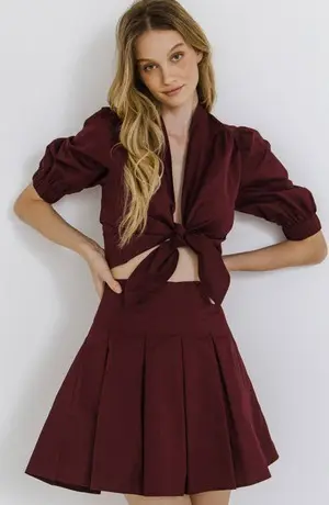 Endless Rose Tie-front Crop Shirt