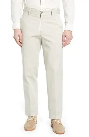 Berle Charleston Khakis Flat Front Chino Pants - Stone