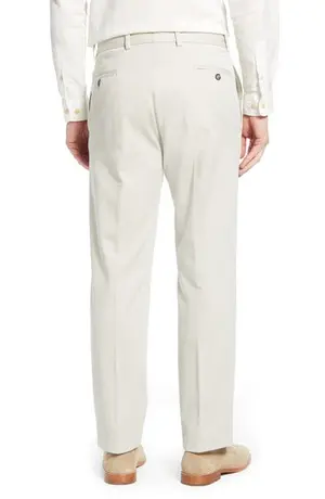 Berle Charleston Khakis Flat Front Chino Pants - Stone