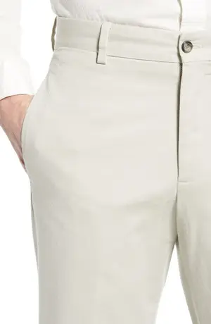 Berle Charleston Khakis Flat Front Chino Pants - Stone
