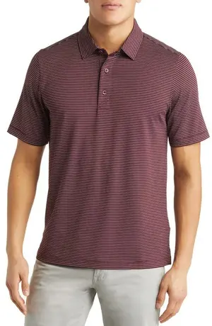 Cutter & Buck Forge Drytec Pencil Stripe Performance Polo Bordeaux