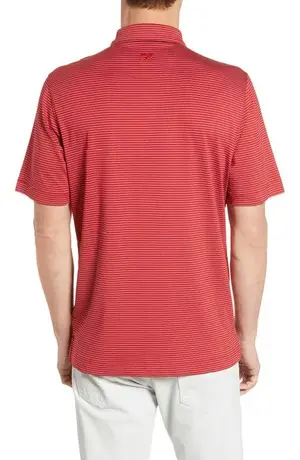 Cutter & Buck Forge Drytec Pencil Stripe Performance Polo - Cardinal Red