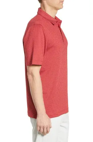 Cutter & Buck Forge Drytec Pencil Stripe Performance Polo - Cardinal Red