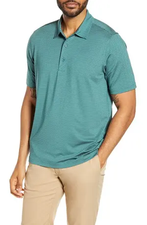 Cutter & Buck Forge Drytec Pencil Stripe Performance Polo Seaweed