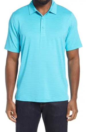 Cutter & Buck Forge Drytec Pencil Stripe Performance Polo Submerge