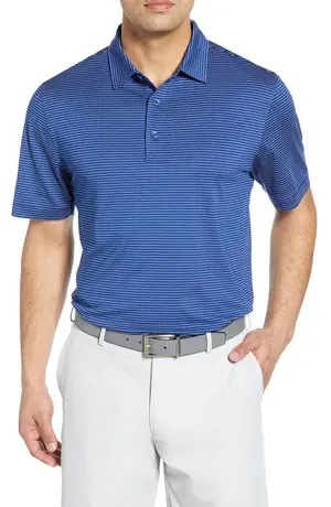Cutter & Buck Forge Drytec Pencil Stripe Polo - Tour Blue
