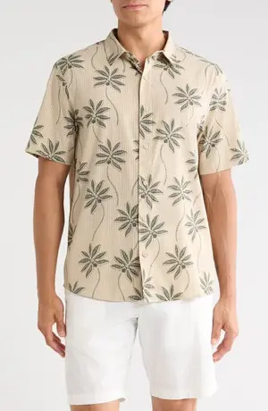 ROARK Bless Up Short Sleeve Button-up Shirt - Fossil Print