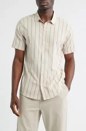 ROARK Bless Up Short Sleeve Button-up Shirt Stripe Bon