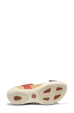 HALSA FOOTWEAR Dominica Sandal - Dark Red/navy Leather