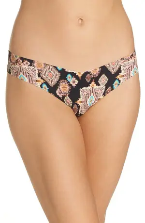 Commando Print Thong Beige