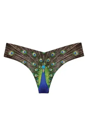 Commando Print Thong Peacock Print