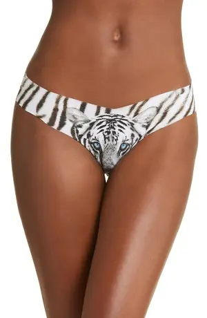 Commando Print Thong Photo Op White Tiger