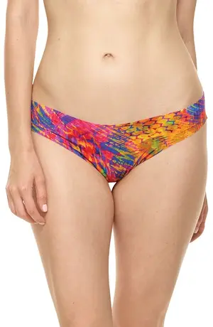 Commando Print Thong Tropical Abstract
