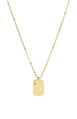 PANACEA Initial Tag Pendant Necklace - Gold-e