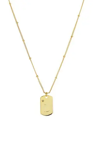 PANACEA Initial Tag Pendant Necklace - Gold-l