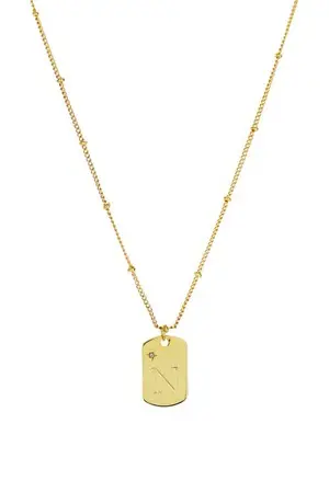 PANACEA Initial Tag Pendant Necklace - Gold-n