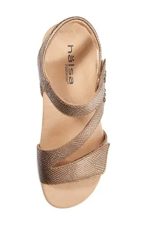 HALSA FOOTWEAR Denia Ankle Strap Sandal - Bronze