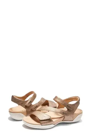 HALSA FOOTWEAR Denia Ankle Strap Sandal - Bronze