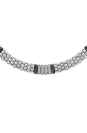 Lagos Black Caviar Diamond Rope Necklace