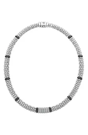 Lagos Black Caviar Diamond Rope Necklace
