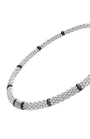Lagos Black Caviar Diamond Rope Necklace