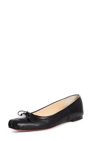 CHRISTIAN LOUBOUTIN Mamadrague Square Toe Ballet Flat - Black