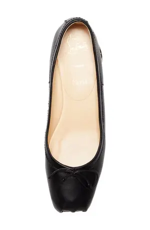 CHRISTIAN LOUBOUTIN Mamadrague Square Toe Ballet Flat - Black
