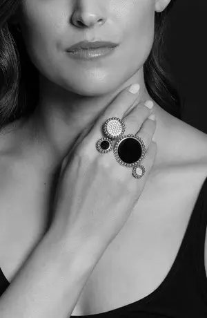 Lagos Maya Diamond And Onyx Statement Ring