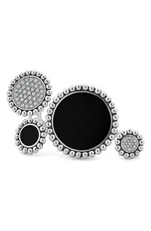 Lagos Maya Diamond And Onyx Statement Ring