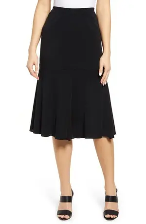 Ming Wang Flared Knit Skirt