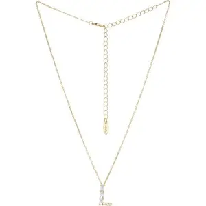 Ettika Mix Crystal Initial Pendant Necklace - Gold- L