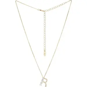 Ettika Mix Crystal Initial Pendant Necklace - Gold