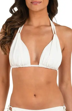 La Blanca La Blanca Island Goddess Halter Bikini Top Ivory