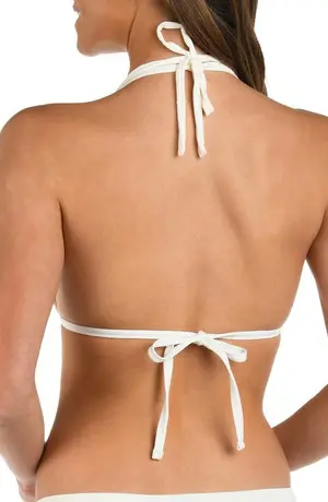La Blanca Island Goddess Halter Bikini Top - Ivory