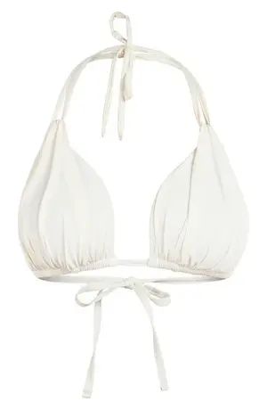 La Blanca Island Goddess Halter Bikini Top - Ivory