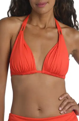La Blanca La Blanca Island Goddess Halter Bikini Top Paprika