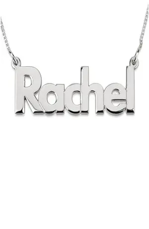 MELANIE MARIE Bold Nameplate Pendant Necklace - Sterling Silver