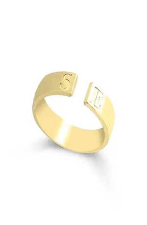 MELANIE MARIE MELANIE MARIE Personalized Open Band Ring Gold Plated