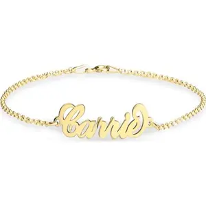 MELANIE MARIE Personalized Nameplate Bracelet - Gold Plated