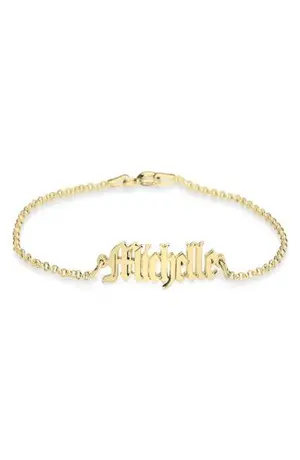 MELANIE MARIE Personalized Nameplate Pendant Bracelet - Gold Plated