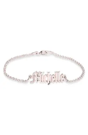 MELANIE MARIE Personalized Nameplate Pendant Bracelet - Rose Gold Plated