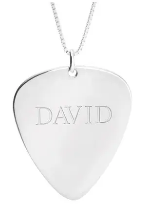MELANIE MARIE Personalized Guitar Pick Pendant Necklace - Sterling Silver