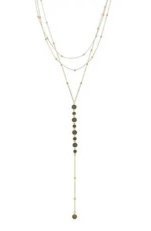 Ettika Triple Layer Y-necklace - Black