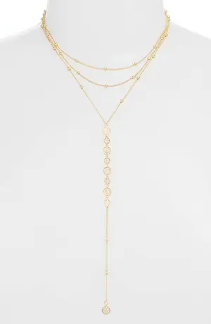Ettika Triple Layer Y-necklace - Gold