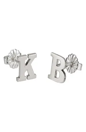 MELANIE MARIE Personalized Letter Stud Earrings - Sterling Silver
