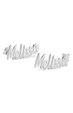MELANIE MARIE Personalized Name Stud Earrings - Sterling Silver