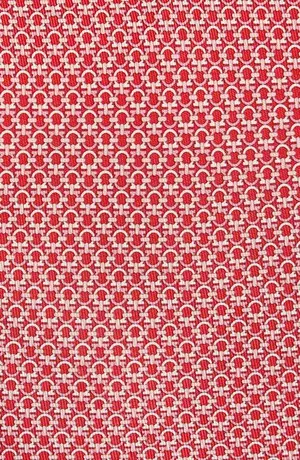 FERRAGAMO Gancini Print Silk Tie - F.rosso/ Rosa