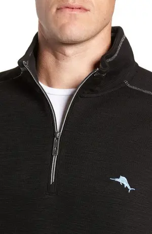 Tommy Bahama Tobago Bay Half-zip Pullover - Black