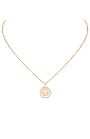 Messika Messika Lucky Move Pavé Diamond Pendant Necklace In 18k Gold Rose Gold/ Diamond